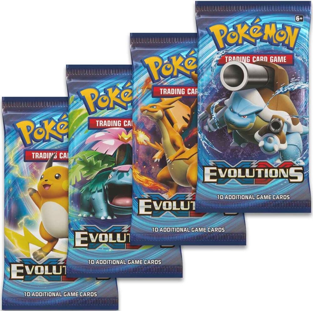 Pokémon TCG XY Evolutions Booster Pack Art Bundle – 4 Packs | Real Pok ...