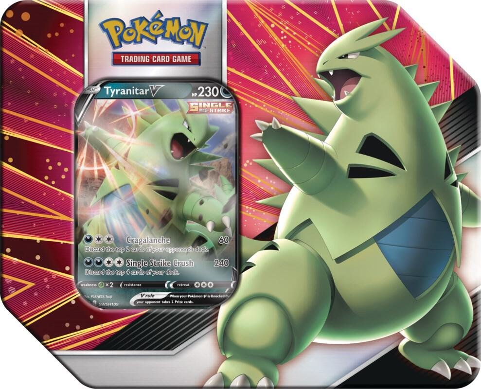 Pokemon TCG V Stickers Tin - Tyranitar V – COLLECTION REALM