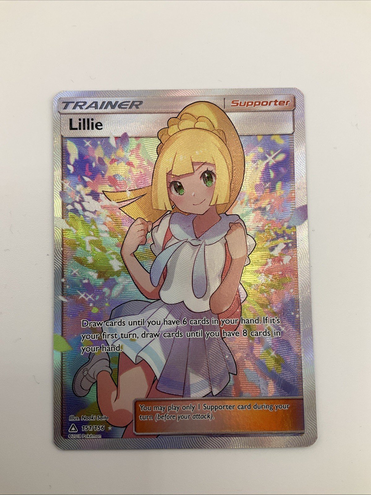 Pokémon Lillie Trainer 151/156 2018 TCG Ultra Prism Full Art Near Mint ...