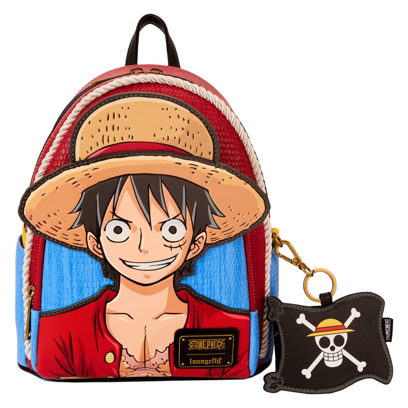 Loungefly One Piece Luffy Cosplay Faux Vegan Leather Mini Backpack wit ...